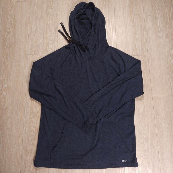 ALO Yoga | Shirts | Alo Yoga Hoodie Mens L Blue Hooded Sweatshirt ...